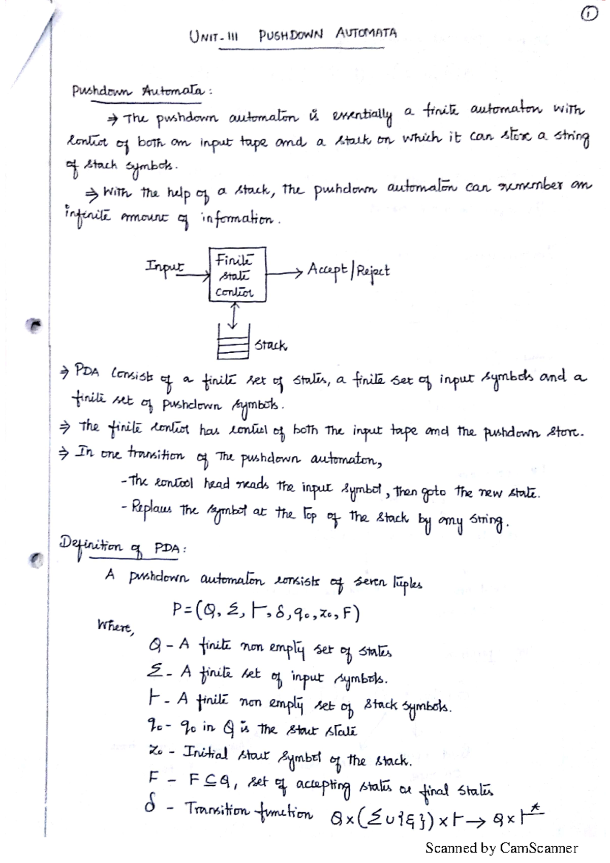 Unit 3 notes - Formal Language And Automata - Studocu