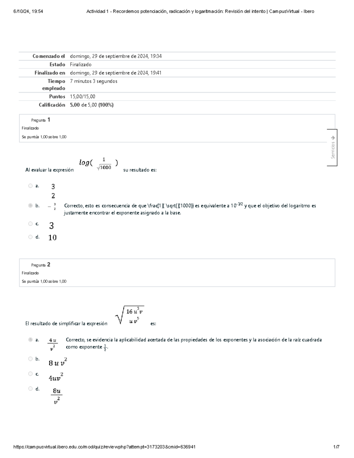 Actividad 1 - Recordemos potenciación, radicación y logaritmación ...
