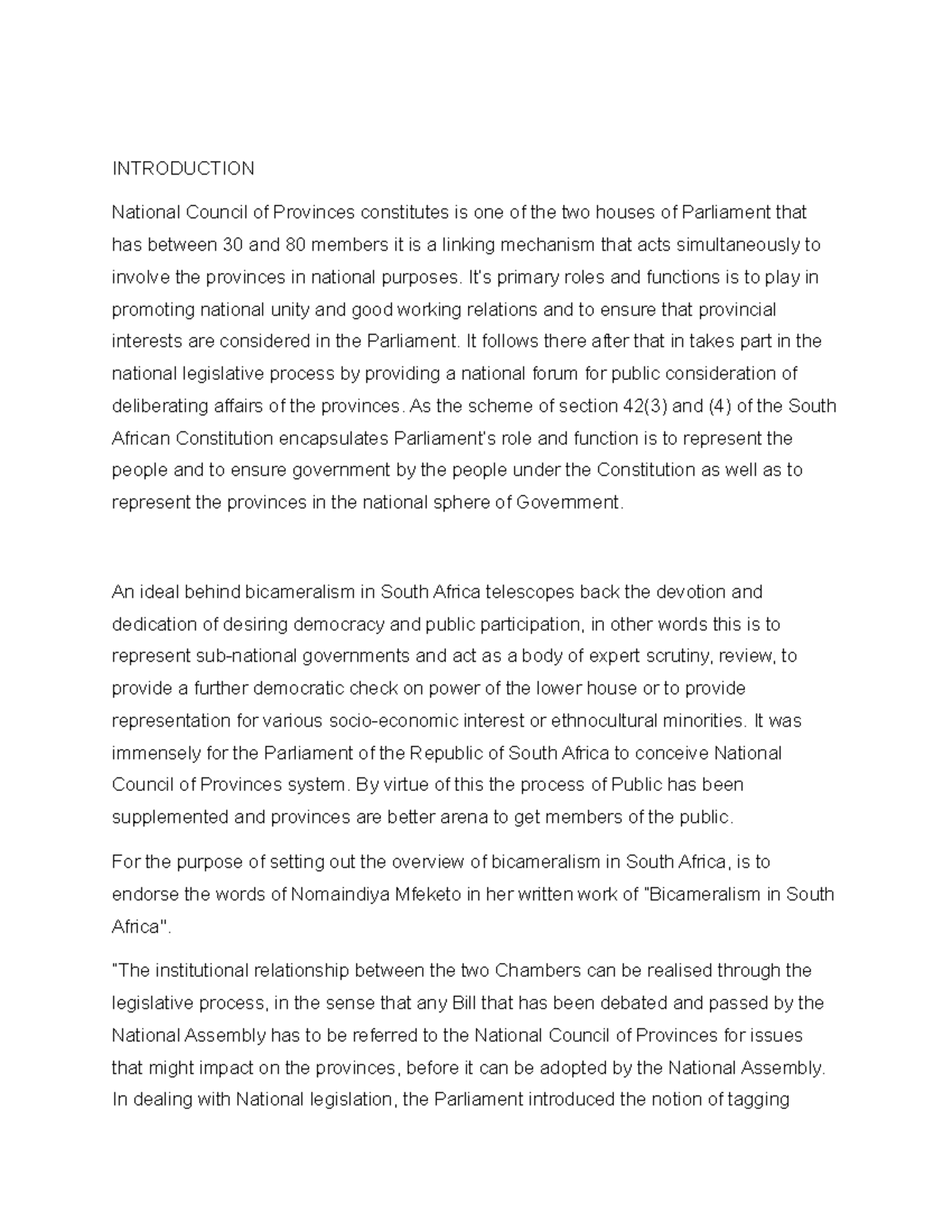 Government & Policies - introduction on National Council - INTRODUCTION ...
