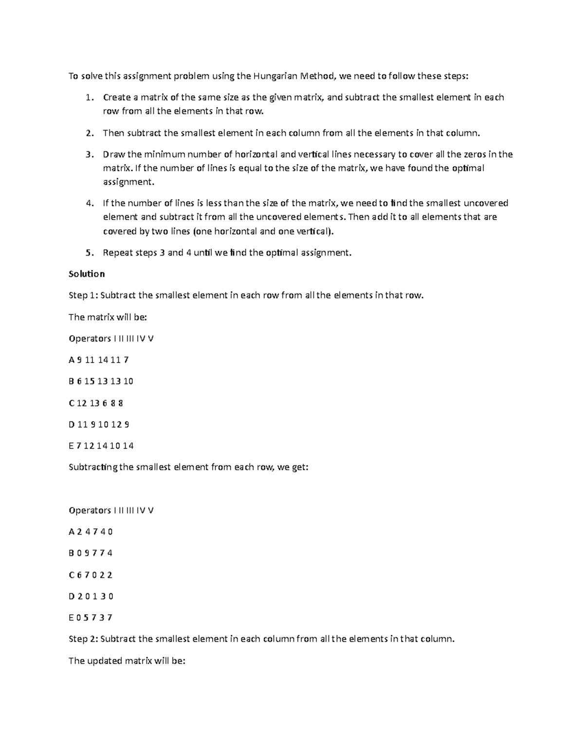 Rayon Assignment Problem - To solve this assignment problem using the ...
