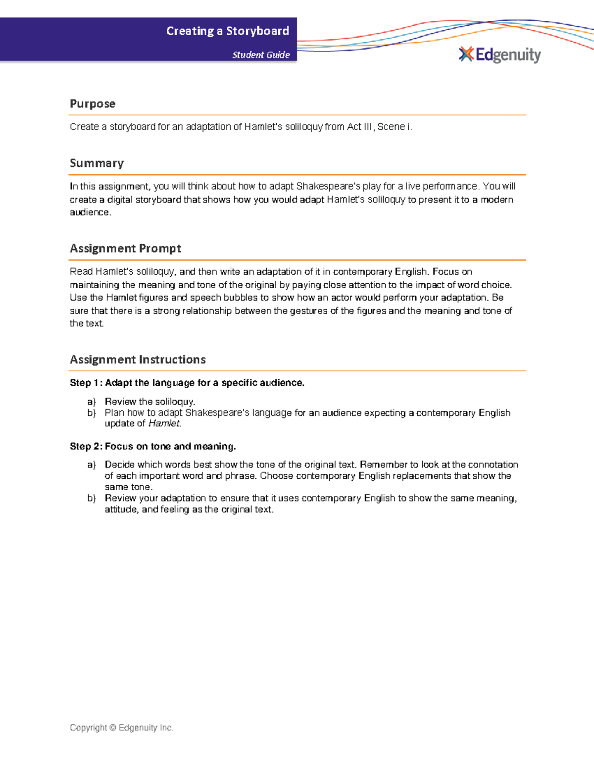 3012 04 09 studentguide - Copyright © Edgenuity Inc. Creating a ...