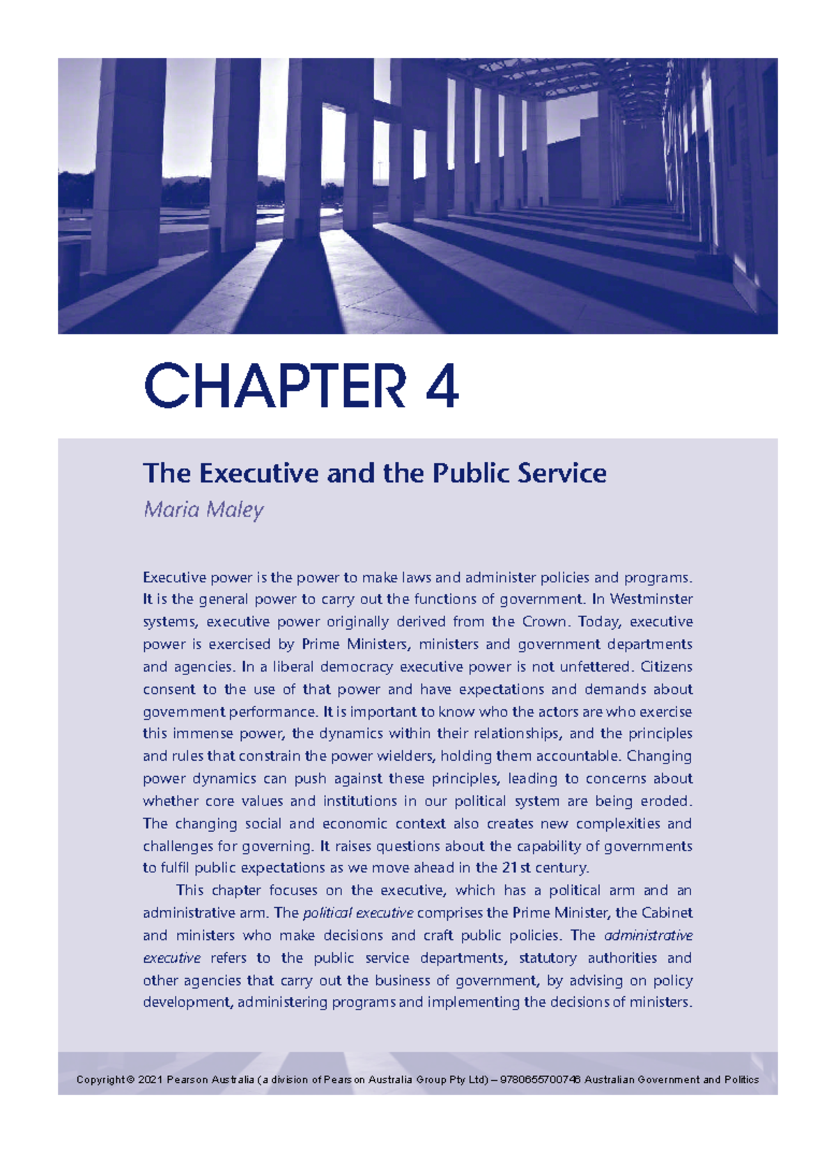 The Executive Government - CHAPTER 4 The Executive and the Public ...