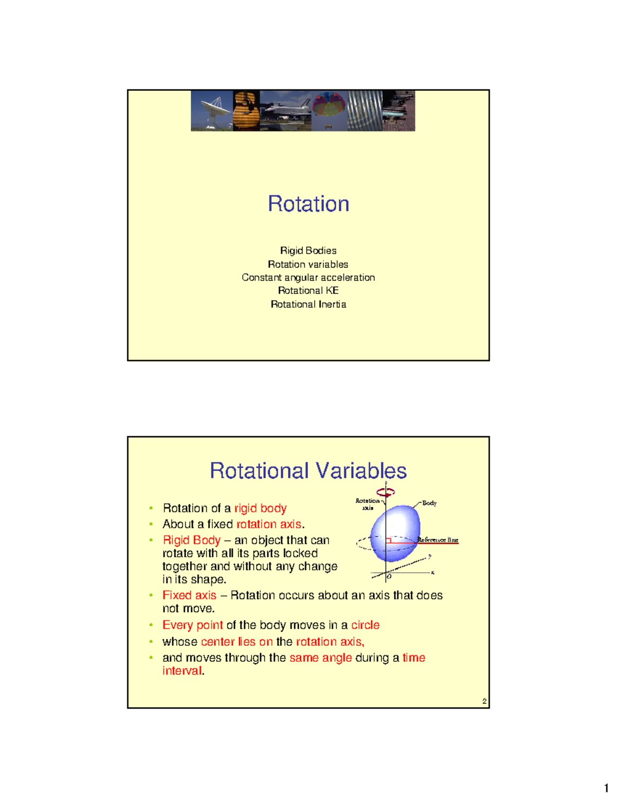 Ch10 - rotation-web - FSK116 - Rotation Rigid Bodies Rotation variables Constant angular - Studocu