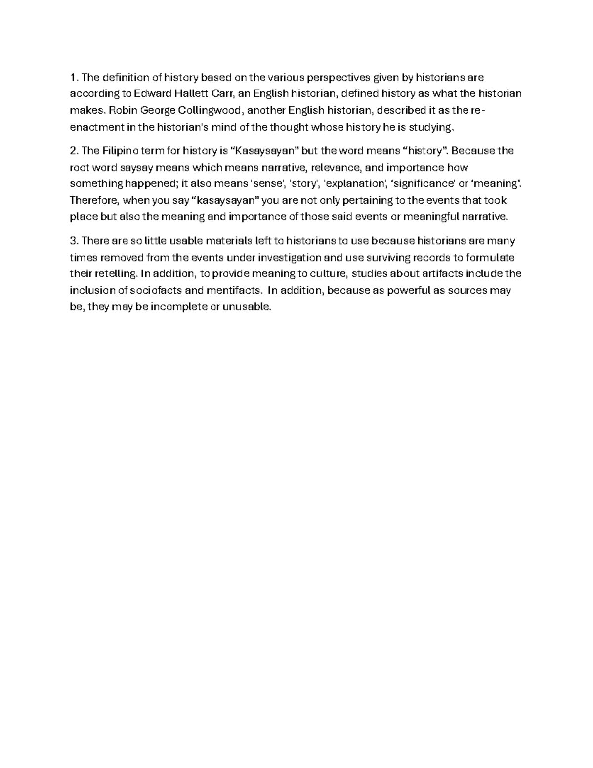 Reading IN PH History - TERTIARY RPH - The definition of history based ...