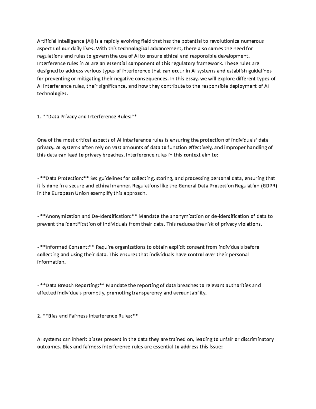 Interference Rules-AI - Artificial Intelligence (AI) is a rapidly ...