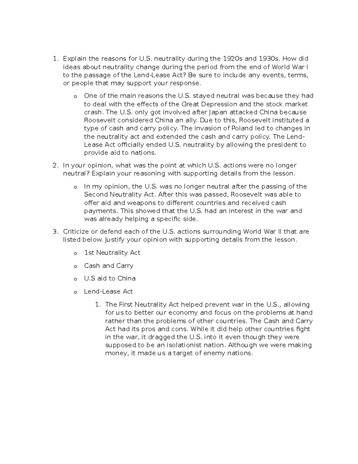 5.1 World War Again Jayden - 1. Explain the reasons for U. neutrality ...
