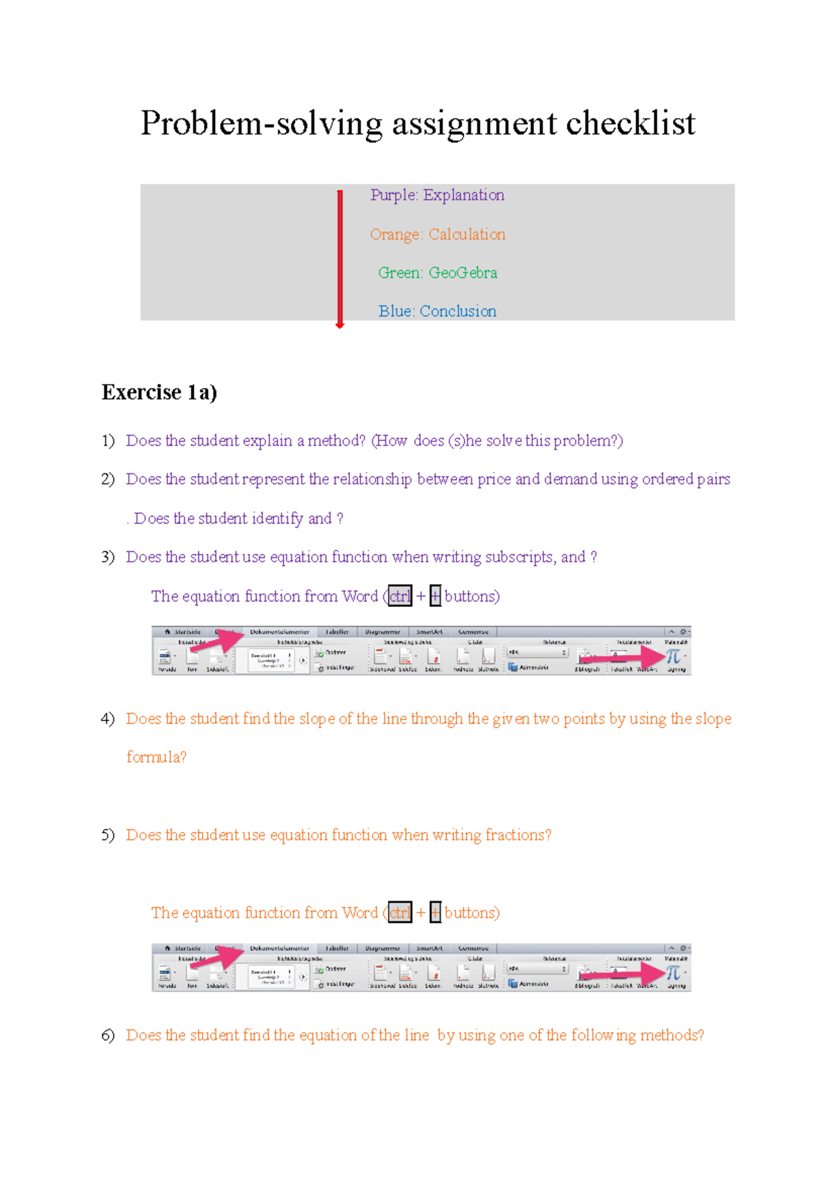 1-1 B Peer feedback check list - Problem-solving assignment checklist ...