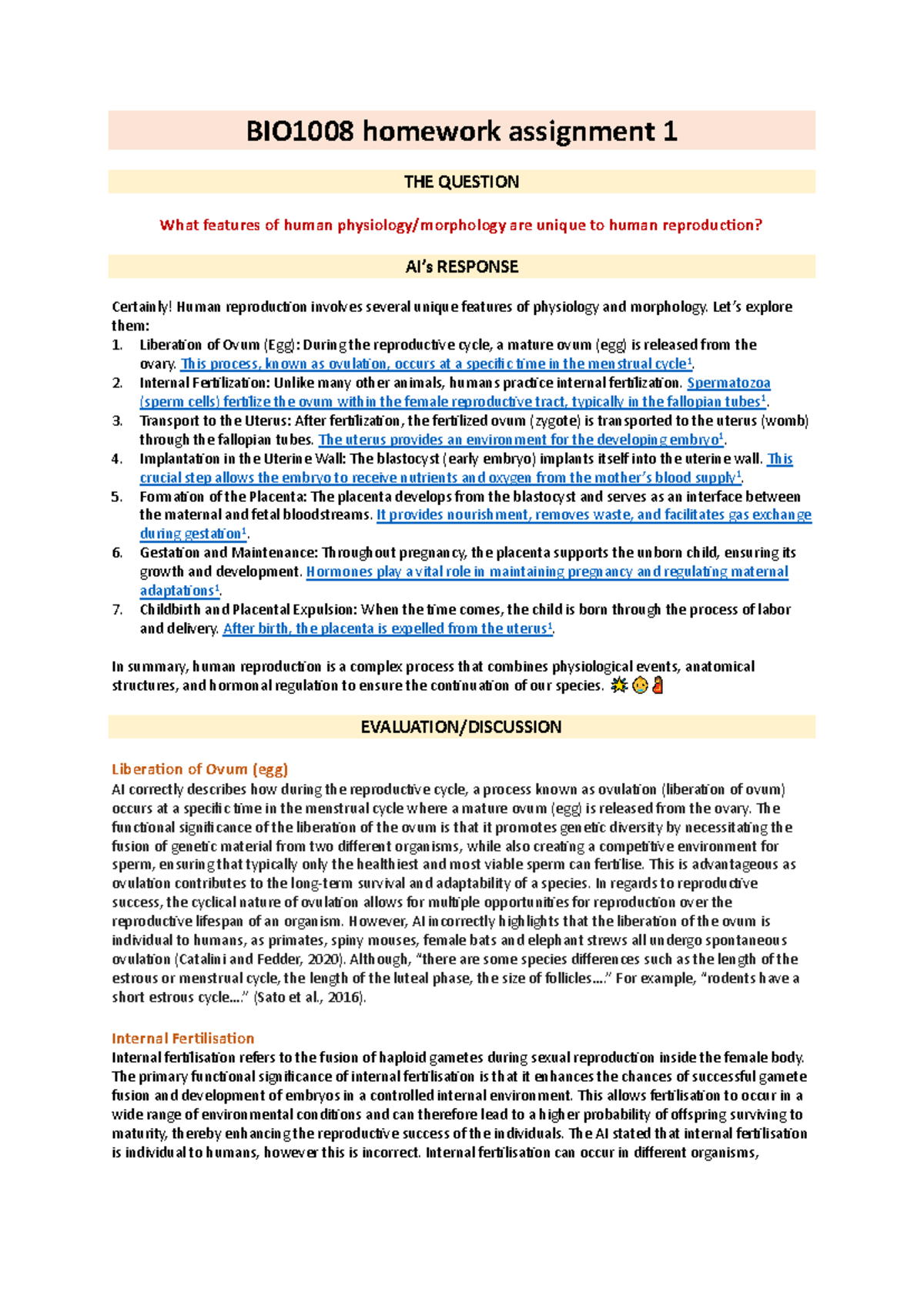 BIO1008 homework assignment 1 - Let’s explore them: Liberation of Ovum ...