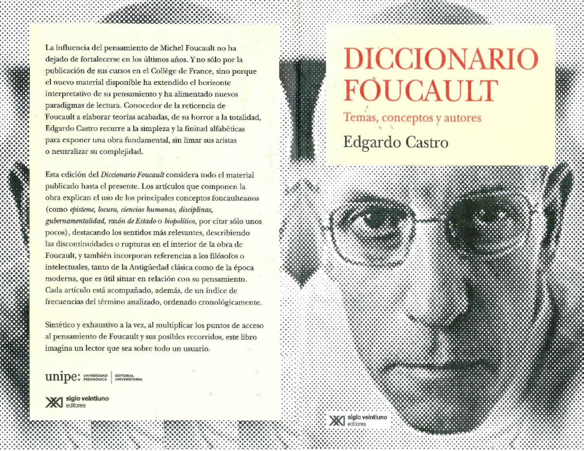 Edgardo Castro Diccionario Foucault Temas conceptos y autores