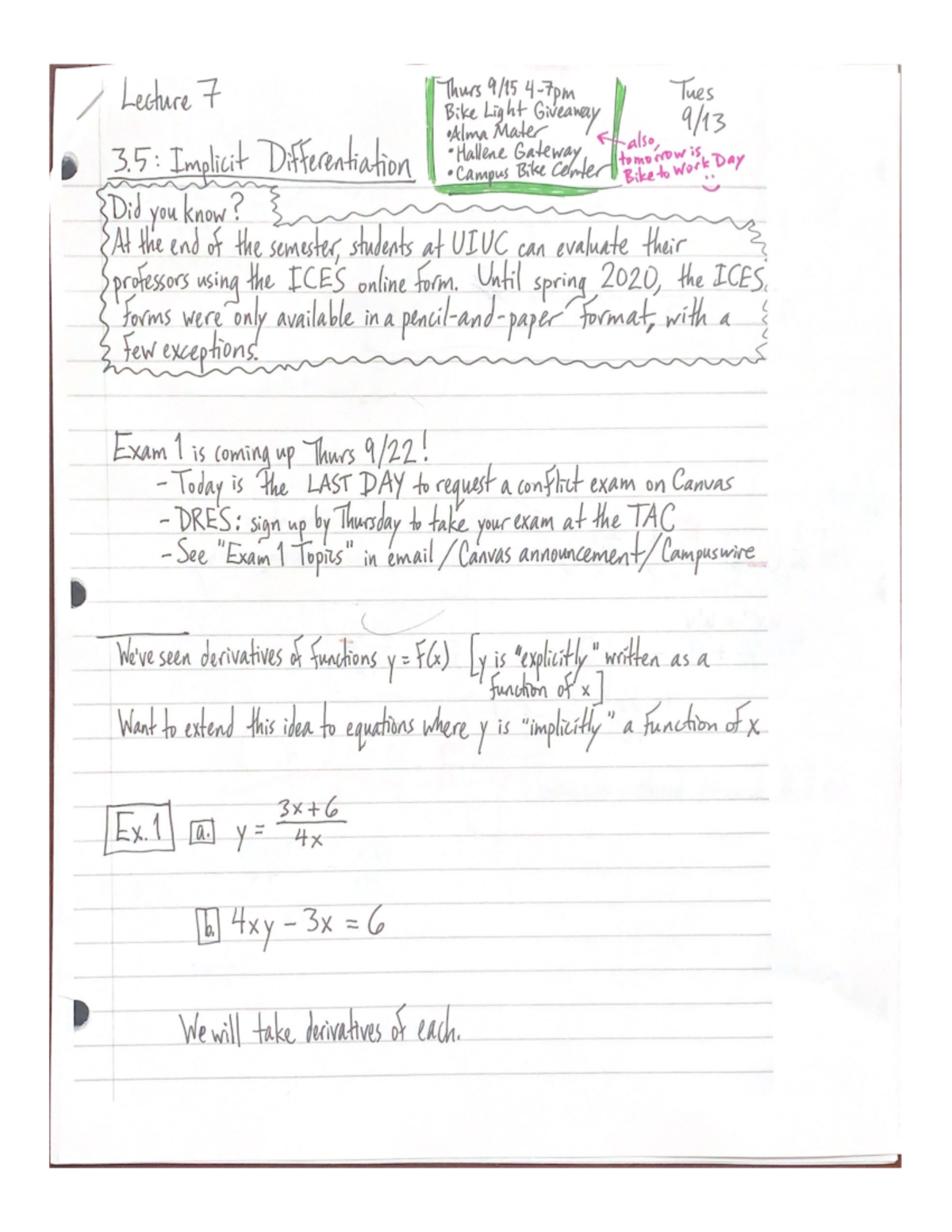09-13 Lecture Notes - MATH 221 - Illinois - Studocu
