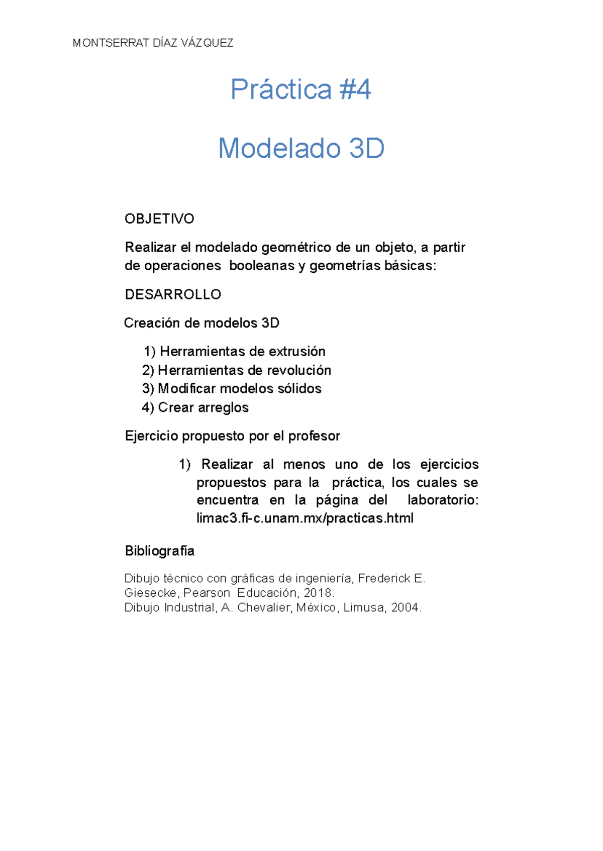 P4 Prob Díaz Vázquez Montserrat - Práctica Modelado 3D OBJETIVO ...