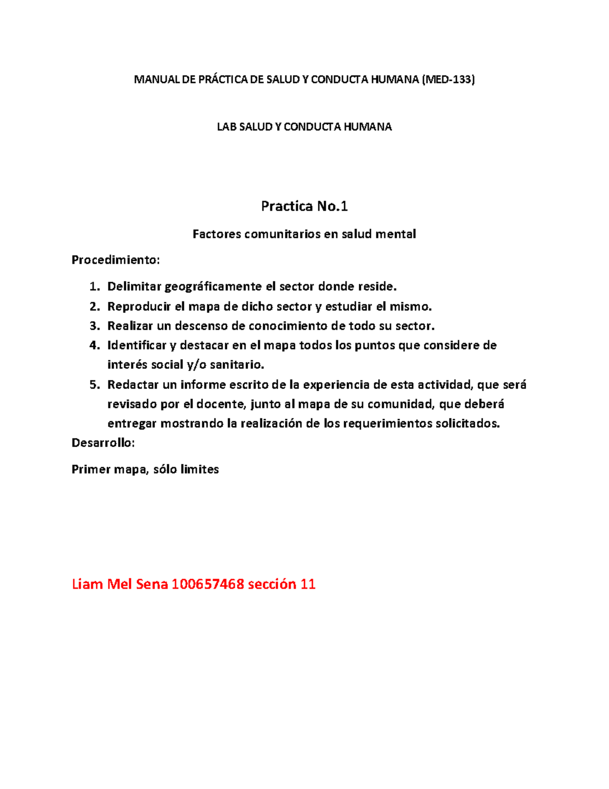 Practica 1 lab salud y conducta humana - MANUAL DE PR¡CTICA DE SALUD Y CONDUCTA HUMANA (MED-133 ...