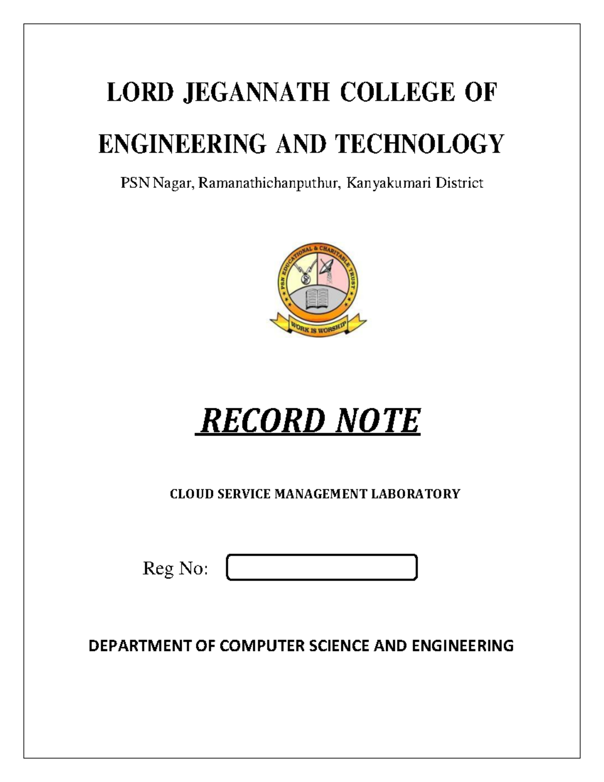 Front Page CCS - manual - LORD JEGANNATH COLLEGE OF ENGINEERING AND ...