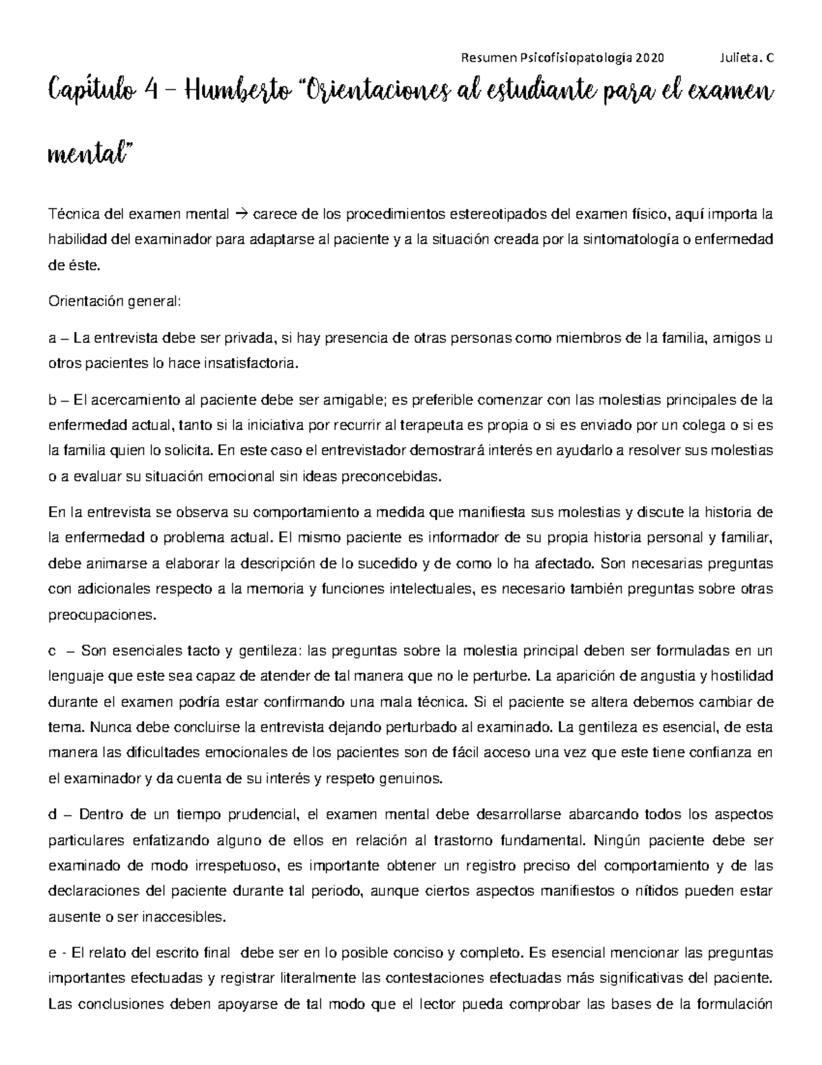 Resumen Psicofisio Primer Parcial - Warning: TT: undefined function: 32 Capítulo 4 – Humberto ...