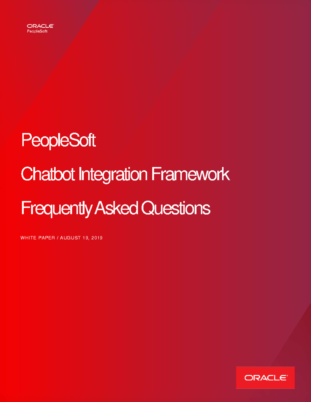 Chatbot and Digi - PeopleSoft Chatbot Integration Framework Frequently ...