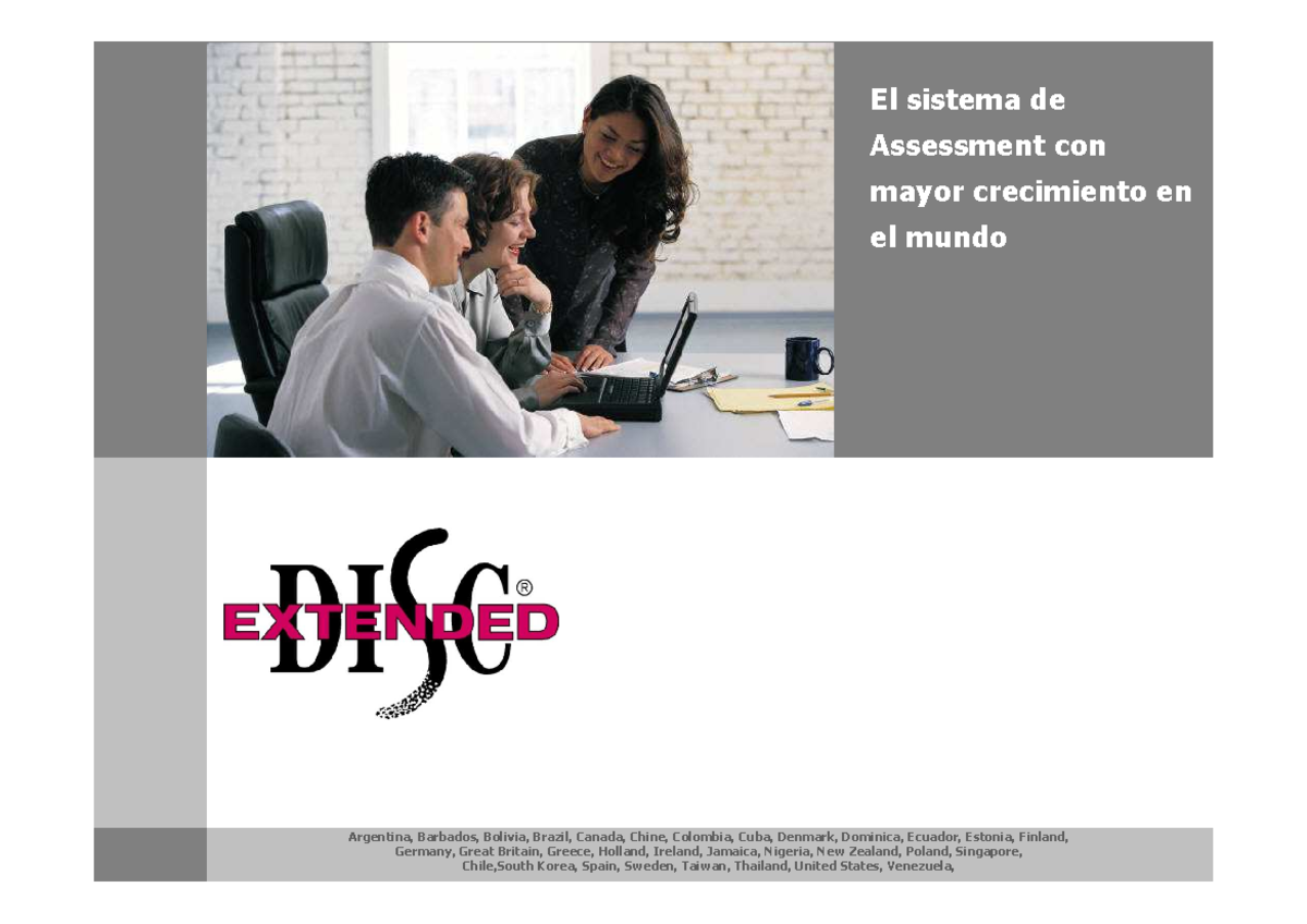 Modelo DISC - Notas - Argentina, Barbados, Bolivia, Brazil, Canada ...