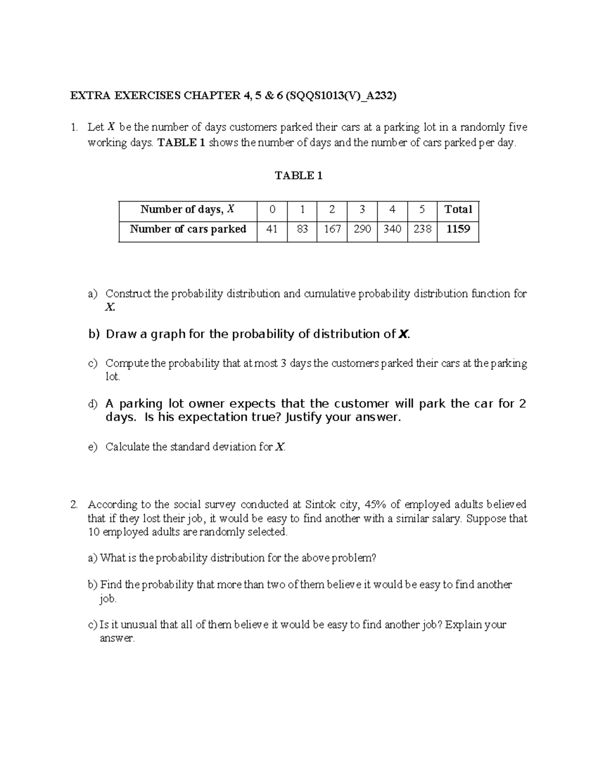 Extra Exercises Chapter 4, 5 6 - EXTRA EXERCISES CHAPTER 4, 5 & 6 ...