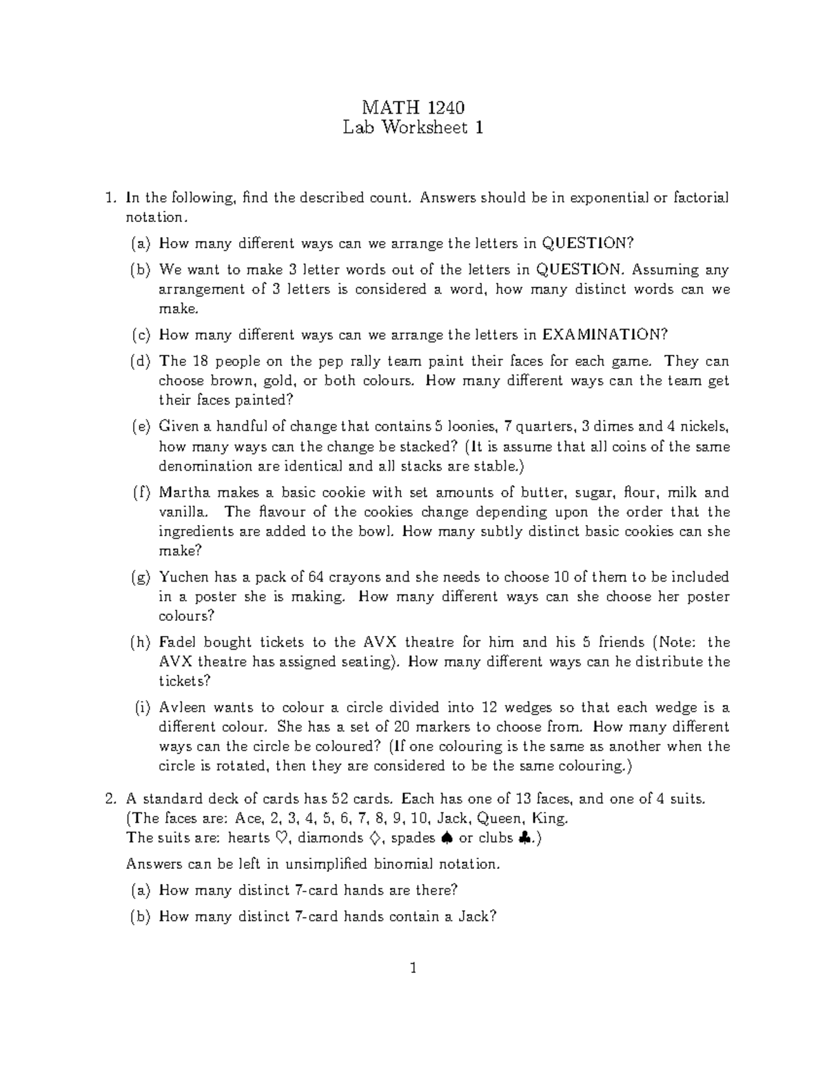 1240-W1 - math1240 - MATH 1240 Lab Worksheet 1 In the following, find ...