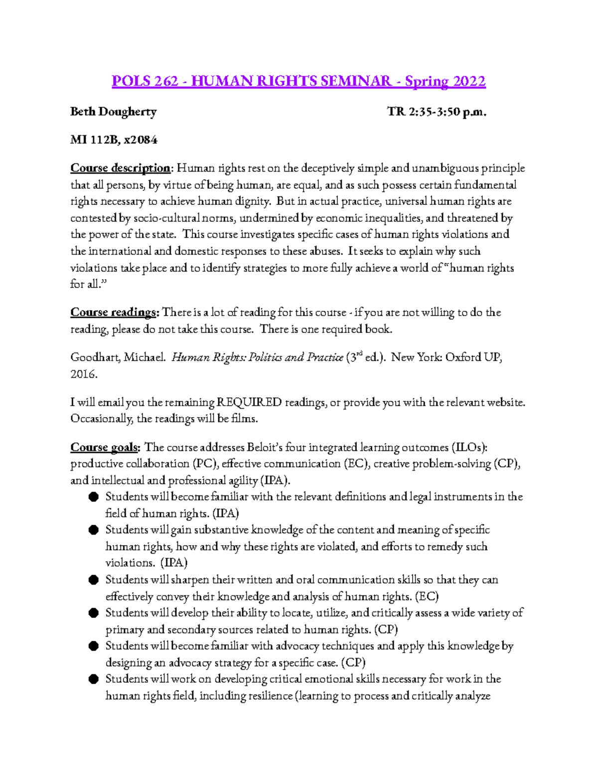 POLS 262 Spring 2022 syllabus - POLS 262 - Studocu