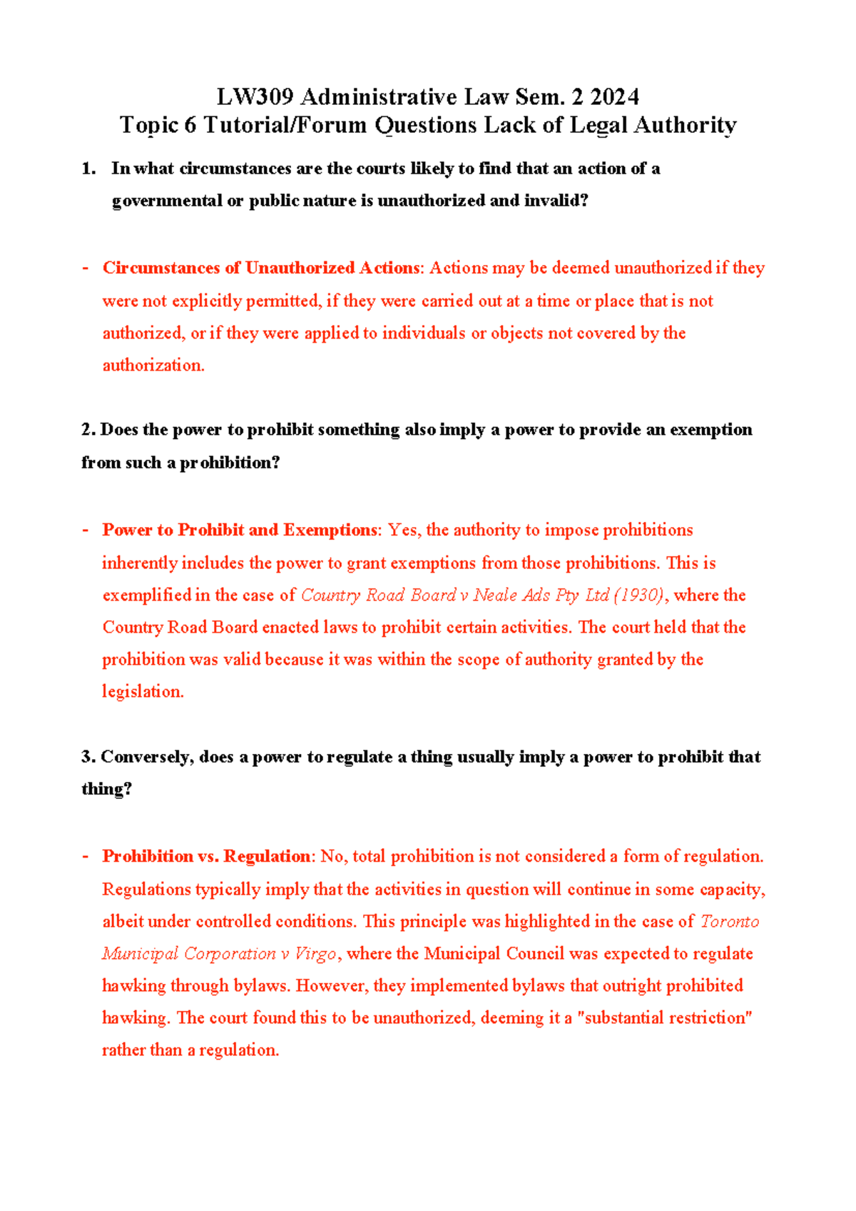 Admin week 7 - EASY TO READ - LW309 Administrative Law Sem. 2 2024 ...