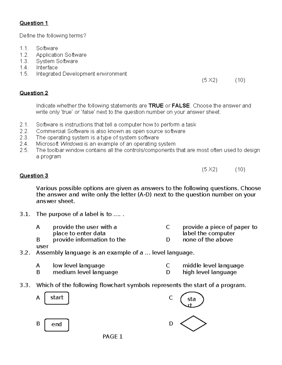 Test2 - Question 1 Define the following terms? Software Application ...