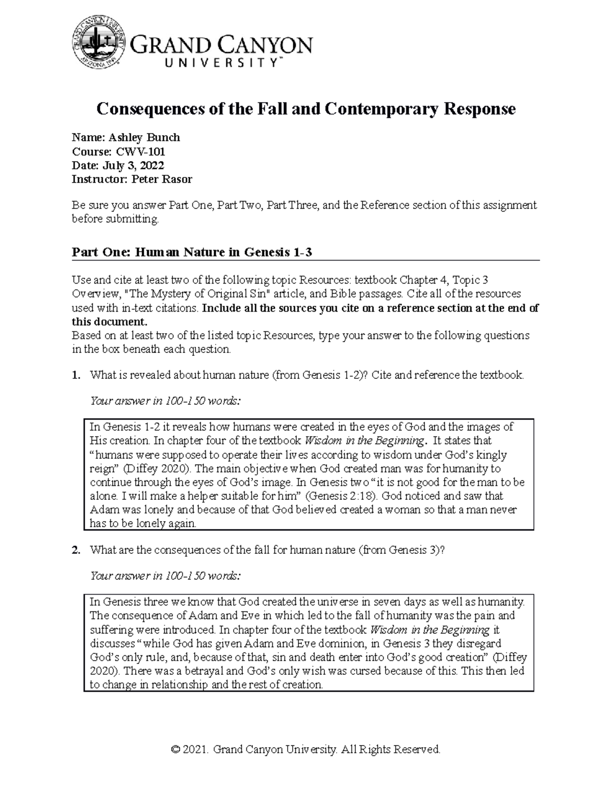 Consequences of the fall and contemporary response - Consequences of ...