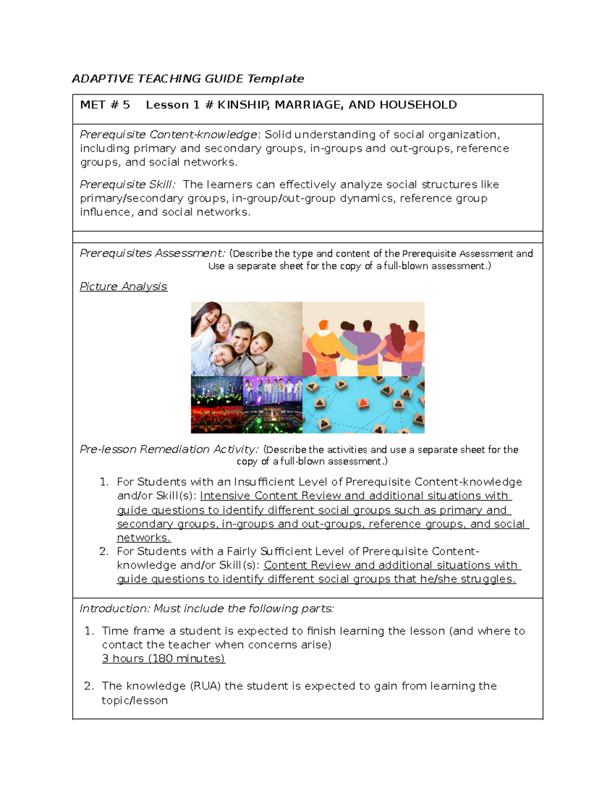 ATG DIAZ, Reneth MAE Group 2 - ADAPTIVE TEACHING GUIDE Template MET # 5 ...