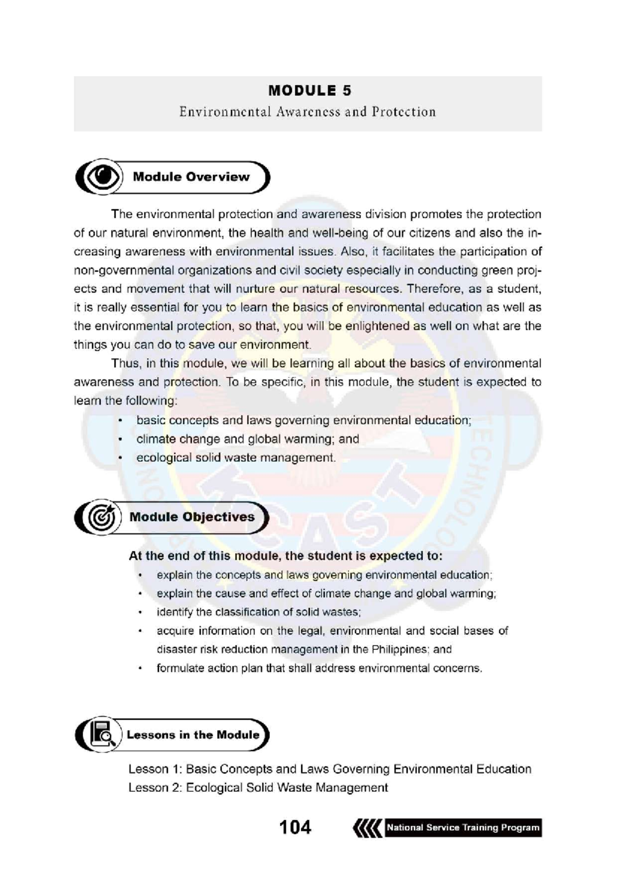 NSTP 101 - M5L1- Final - module - BSEd in Physical Education - Studocu