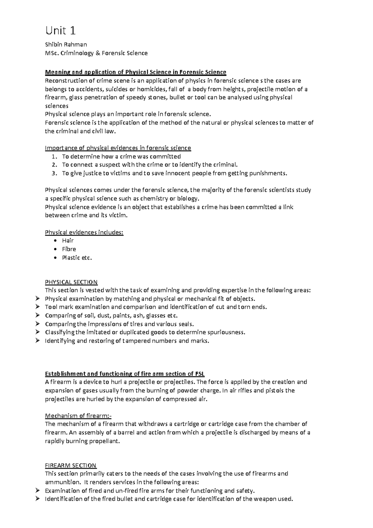 PS UNIT 1 - nil - Meaning and application of Physical Science in ...