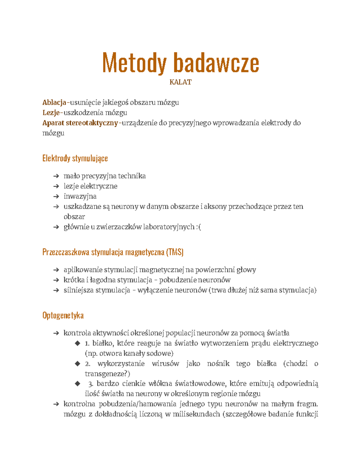 Metody badawcze biolka - Metody badawcze KALAT Ablacja - usunięcie ...