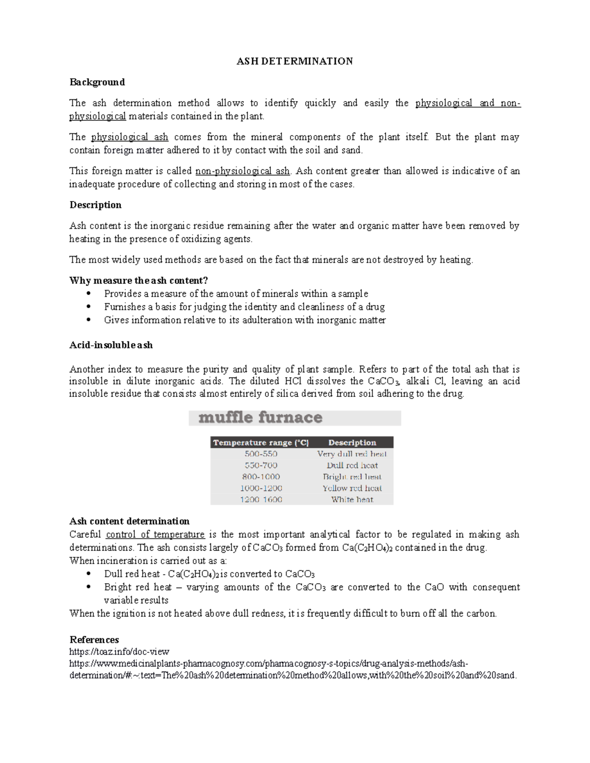 ASH Determination- comprehesive - ASH DETERMINATION Background The ash ...