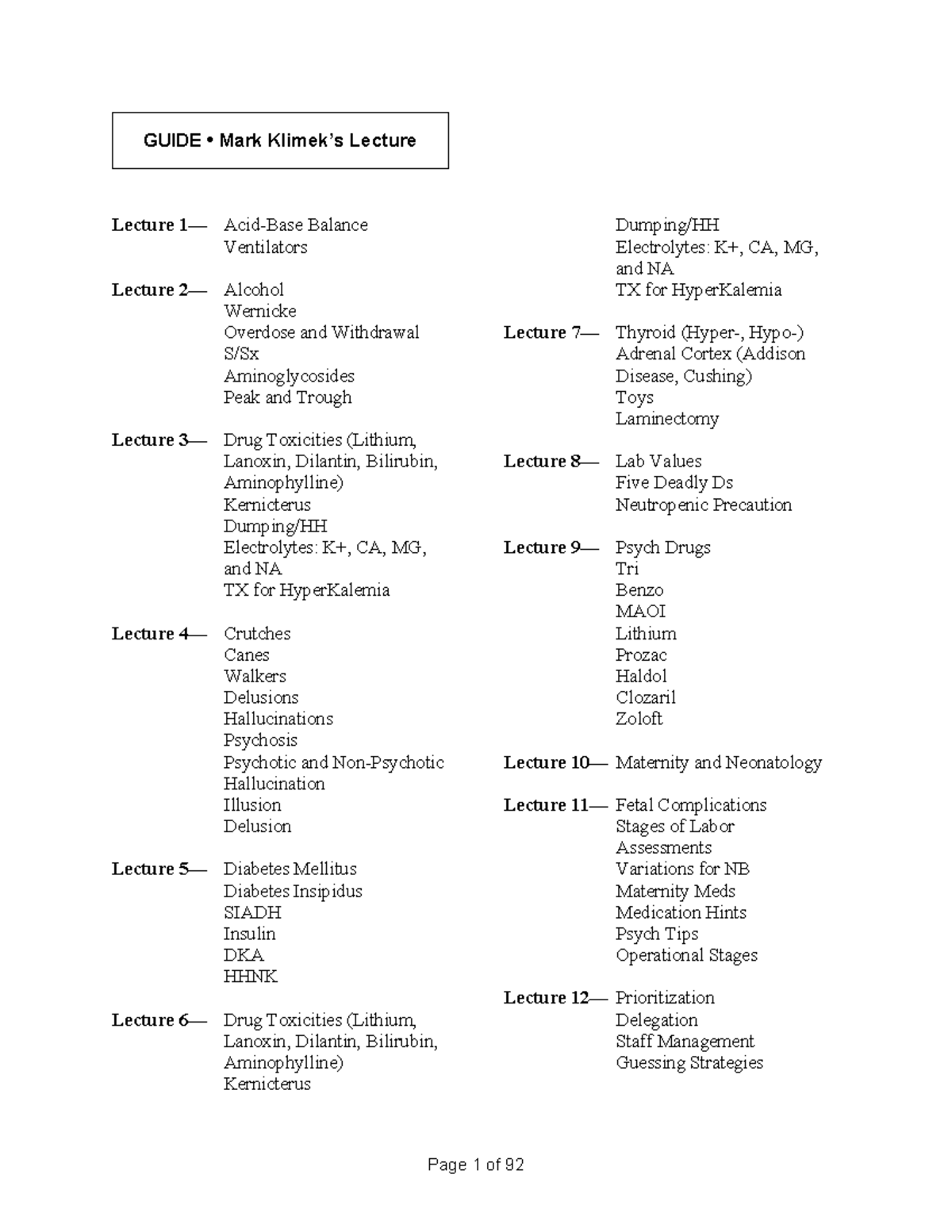 Stcm - head to toe - Lecture 1— Acid-Base Balance Ventilators Lecture 2 ...