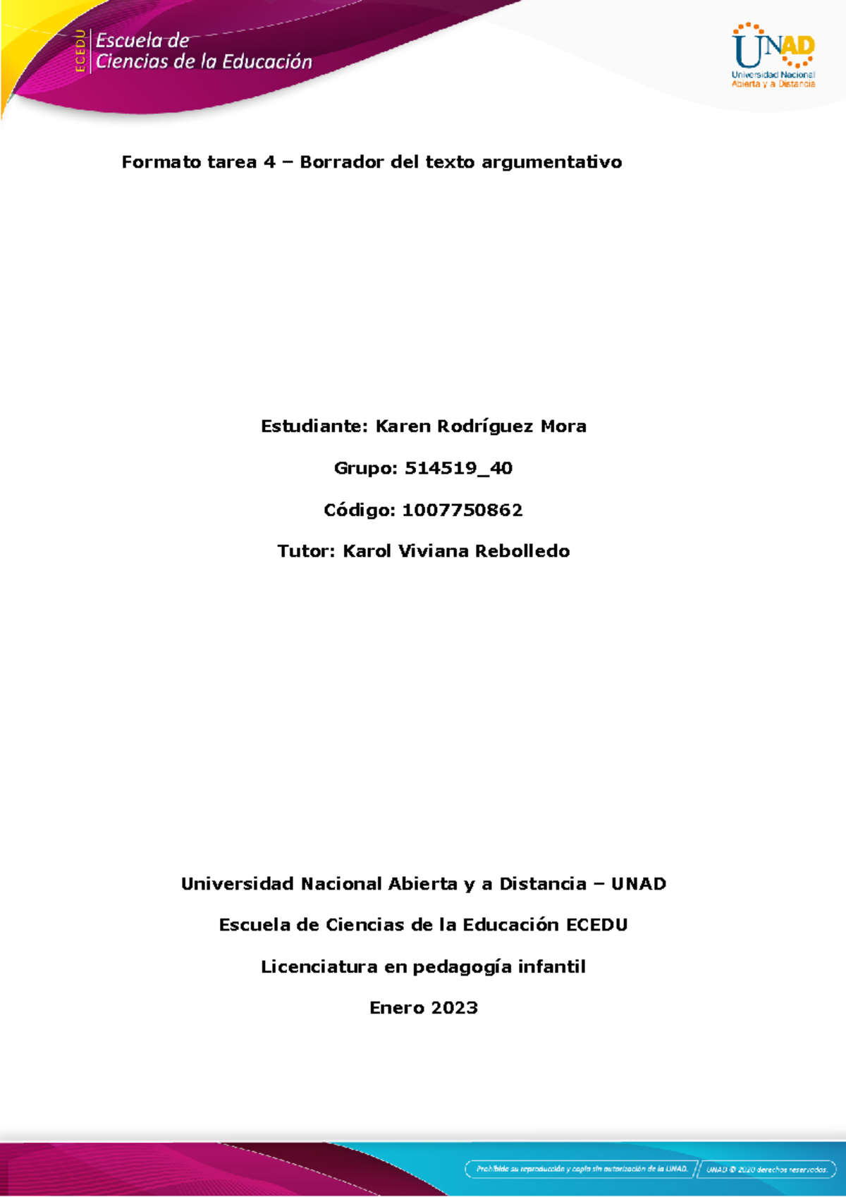 Anexo 2 - Formato Tarea 4-Borrador del texto argumentativo - Formato tarea 4 – Borrador del ...