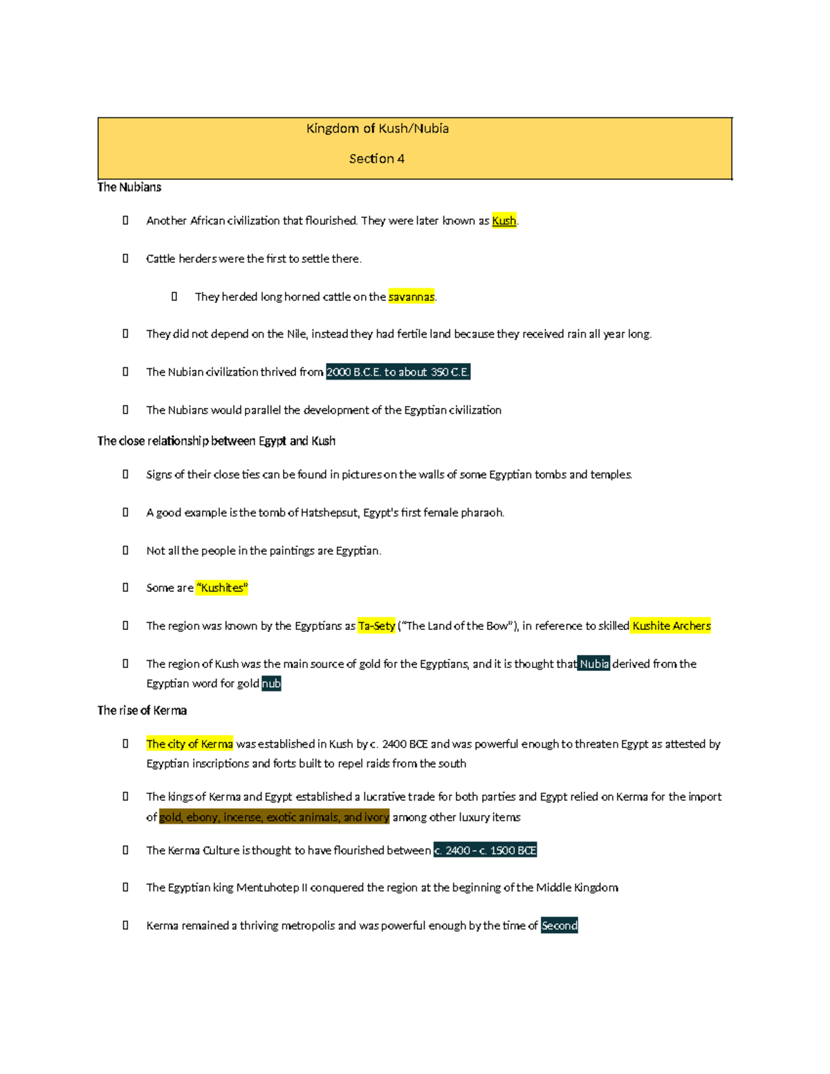 Kingdom+of+Kush-+section+4 - Kingdom of Kush/Nubia Section 4 The ...