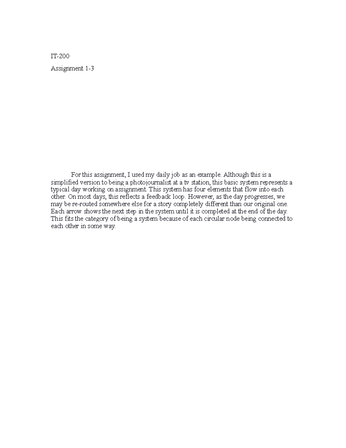 IT-200 Assignment 1-3 - IT- Assignment 1- For this assignment, I used ...