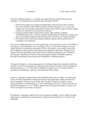 Ancient Greek Philosophers Touchstone Task 1 Worksheet - Name: Isabel S. Garzón Londoño Date: 08 ...