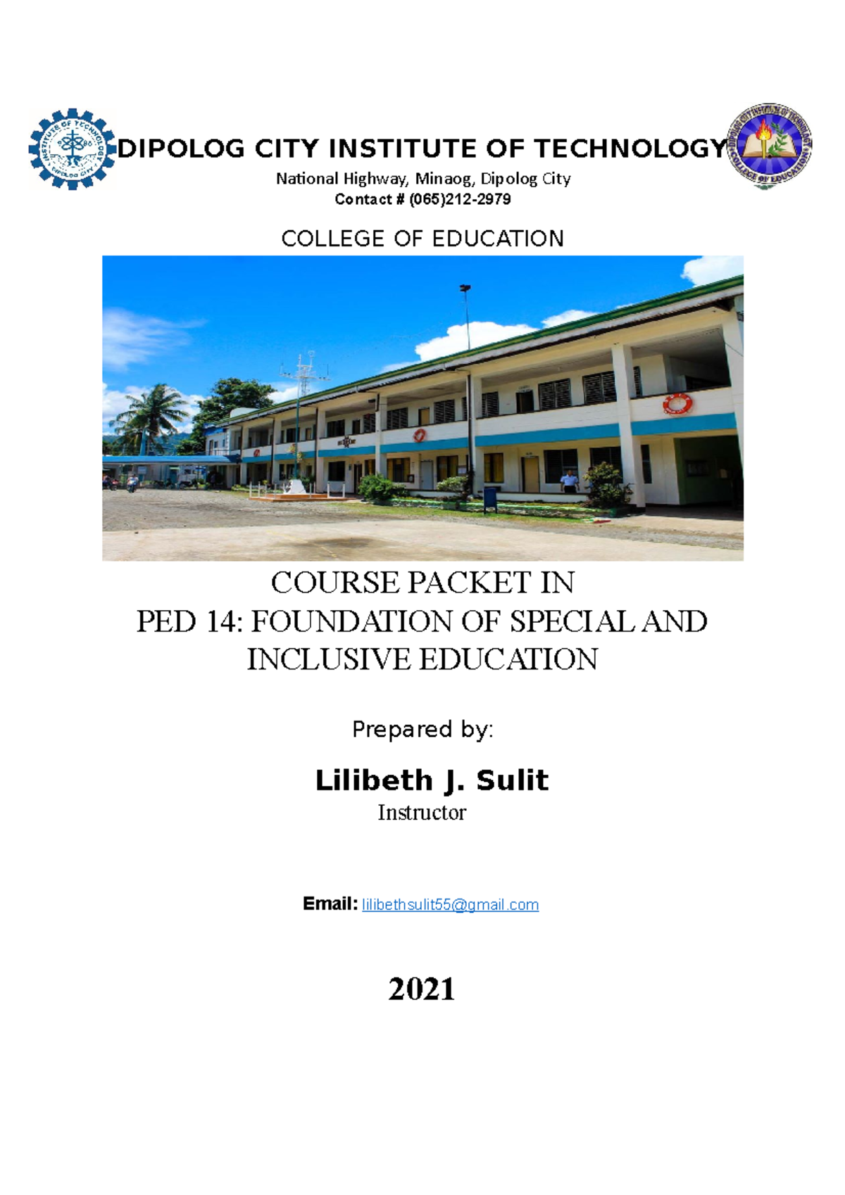 PED 14 - Foundation of Special and inclusive education - DIPOLOG CITY ...