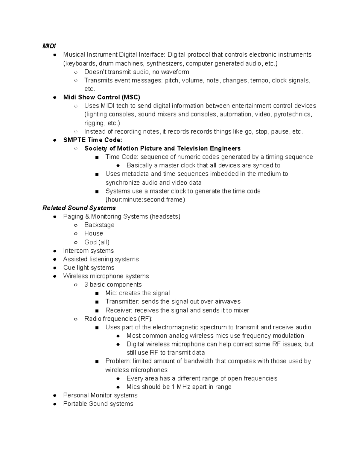 THEA 3316 MIDI Time Code - MIDI Musical Instrument Digital Interface ...