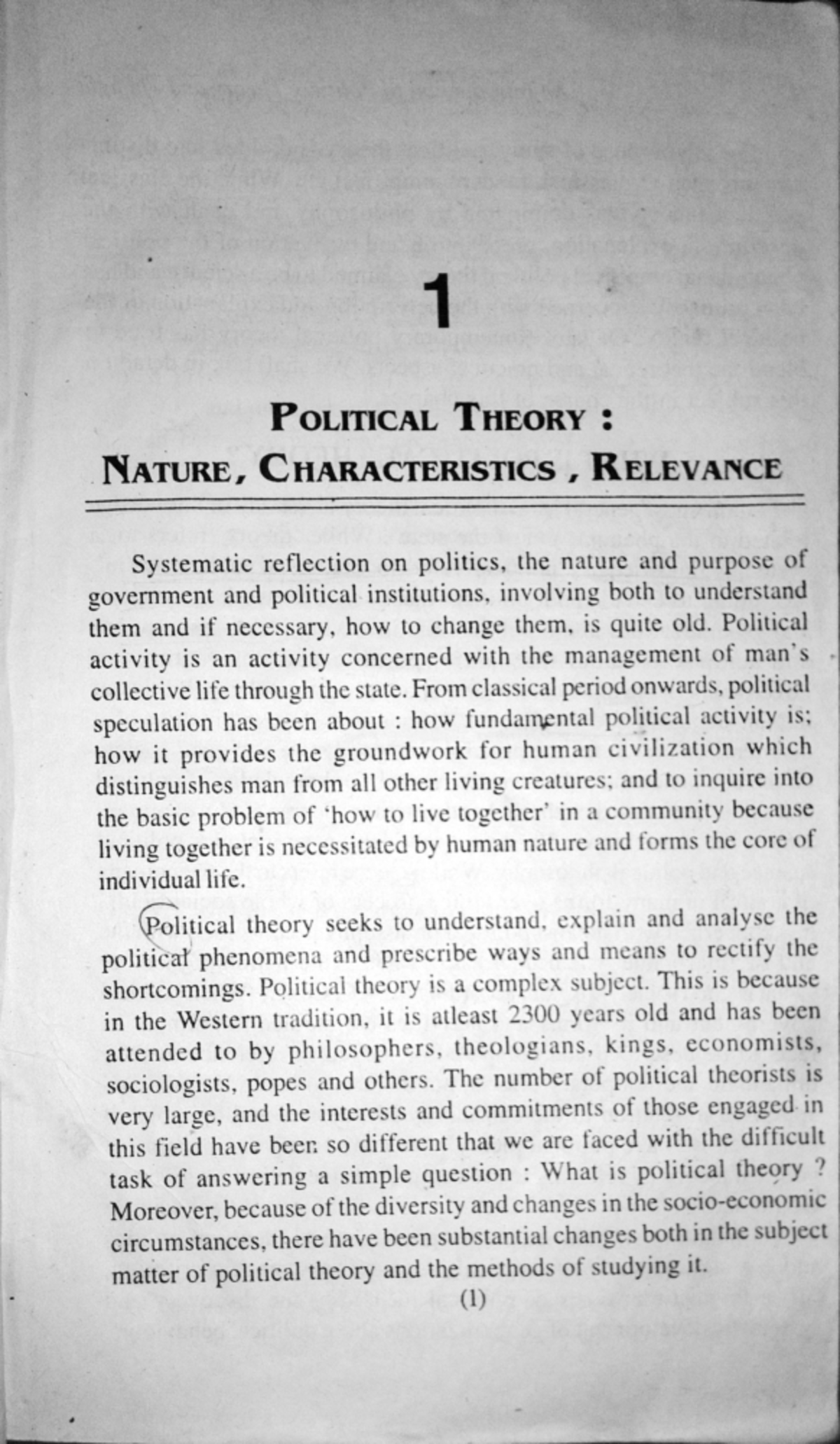 R.C. Vermani political theory nature, characteristics and relevance - 1 ...