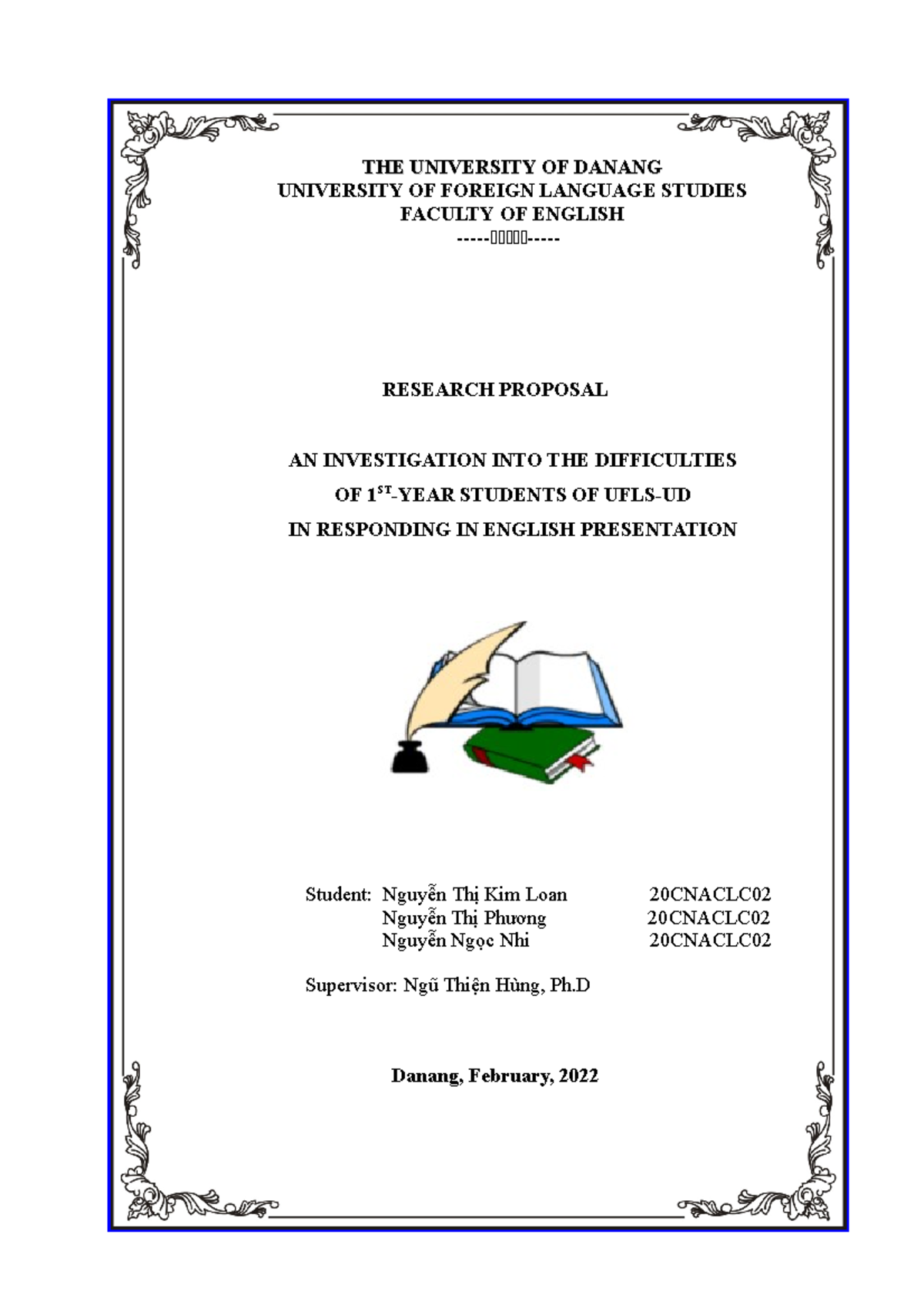 Assignment ON Research Method 2022 2 - THE UNIVERSITY OF DANANGTHE ...