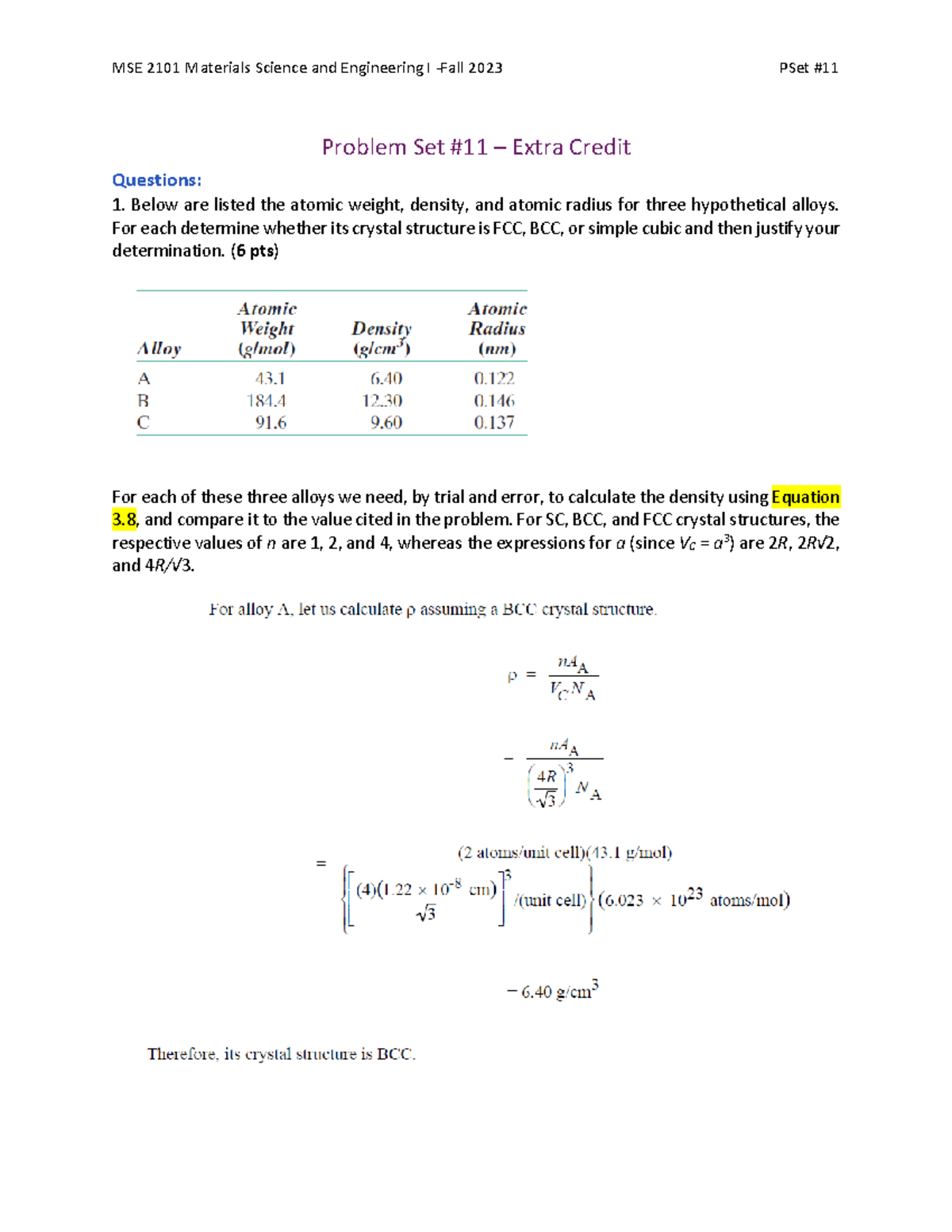 PSet#11 EC - Solution - Material - Problem Set # 11 – Extra Credit Questions: Below are listed ...