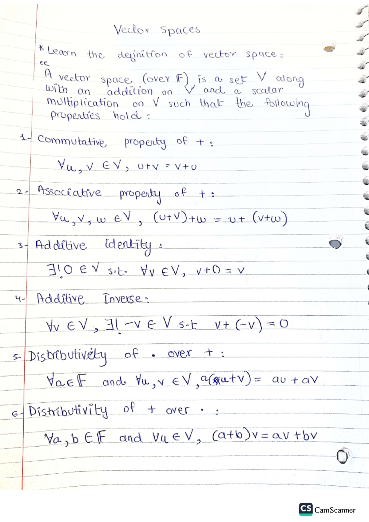 Linear Algebra 2 Notes 13 September - MATH 2300 - Studocu