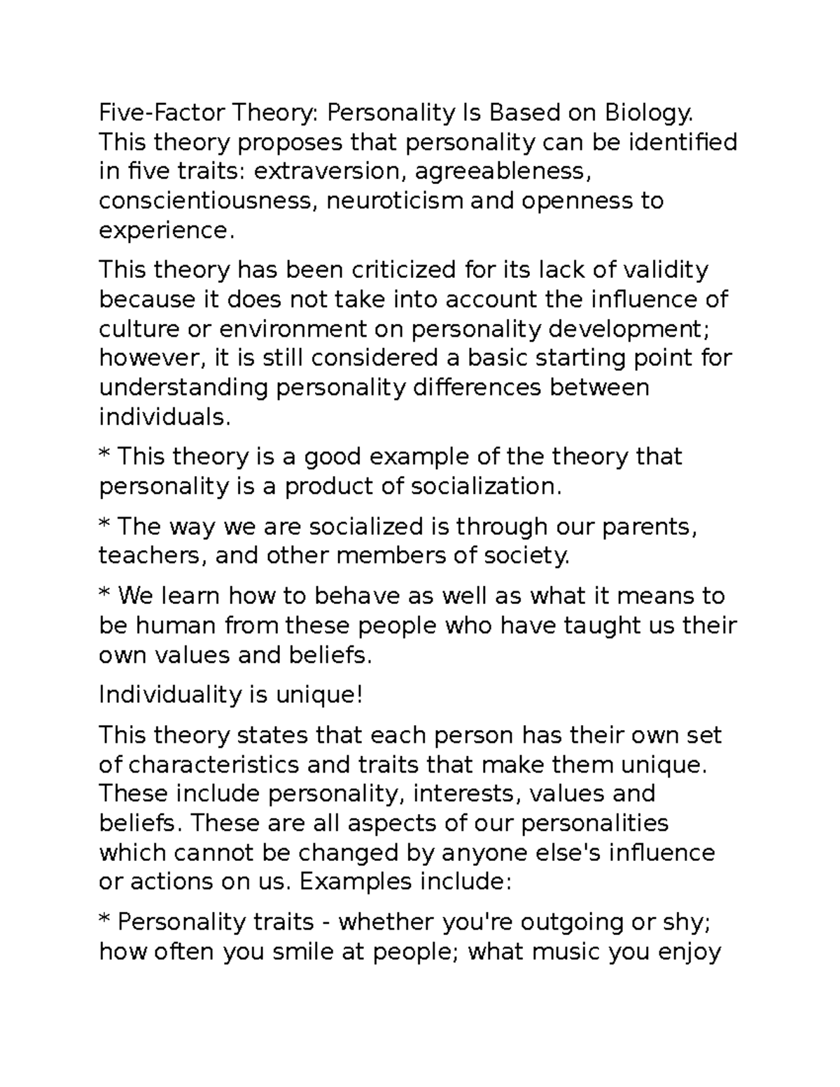 Psychoanalysts believe that people have a unique inner structure - Five ...