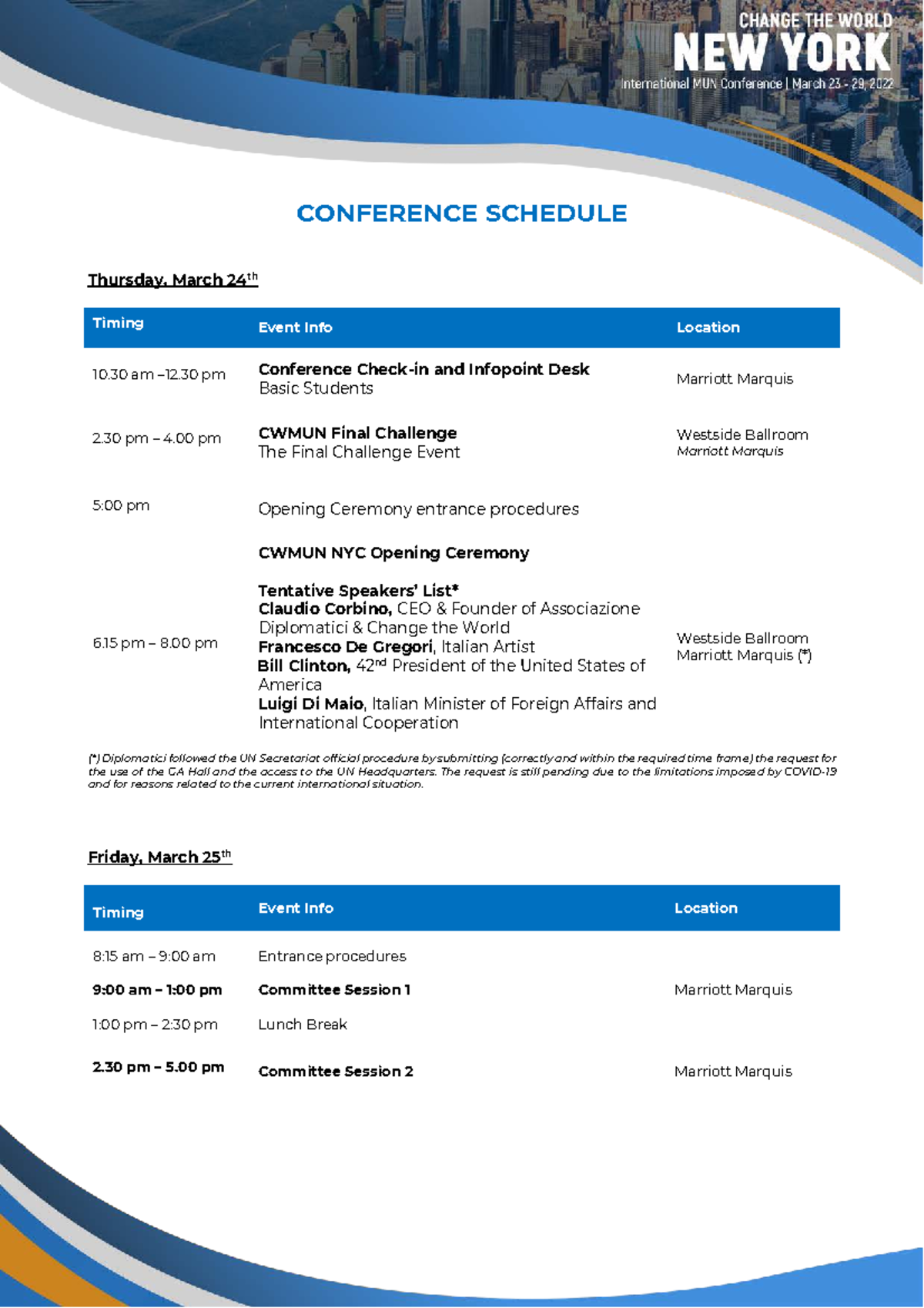 Conference schedule and details HS - ENG - CONFERENCE SCHEDULE Thursday ...
