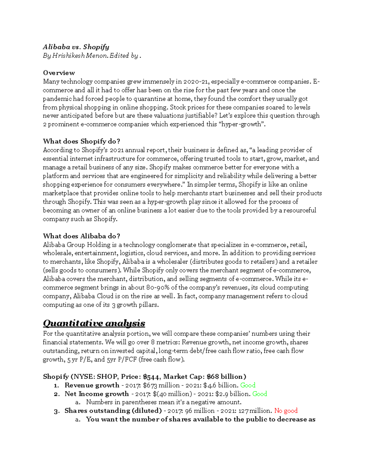 Alibaba vs. Shopify - Comparison - Alibaba vs. Shopify By Hrishikesh ...