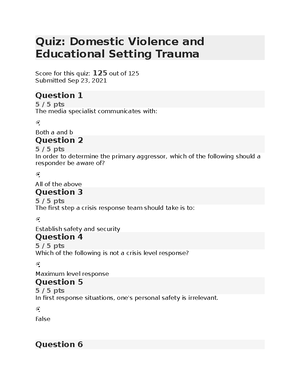 Quiz Introduction to Trauma - Quiz: Introduction to Trauma Score for ...