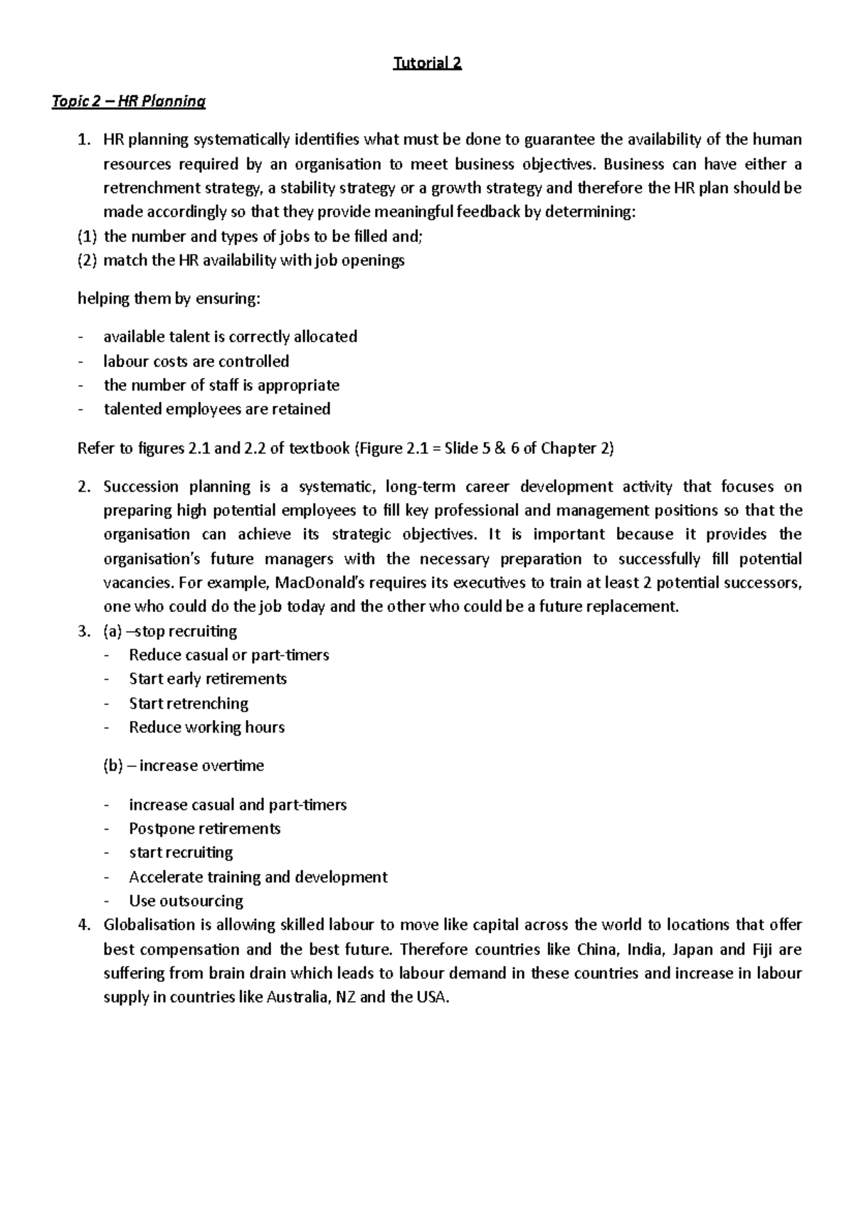 Tutorial 3 Solutions - Human Resources management - Tutorial 2 Topic 2 ...