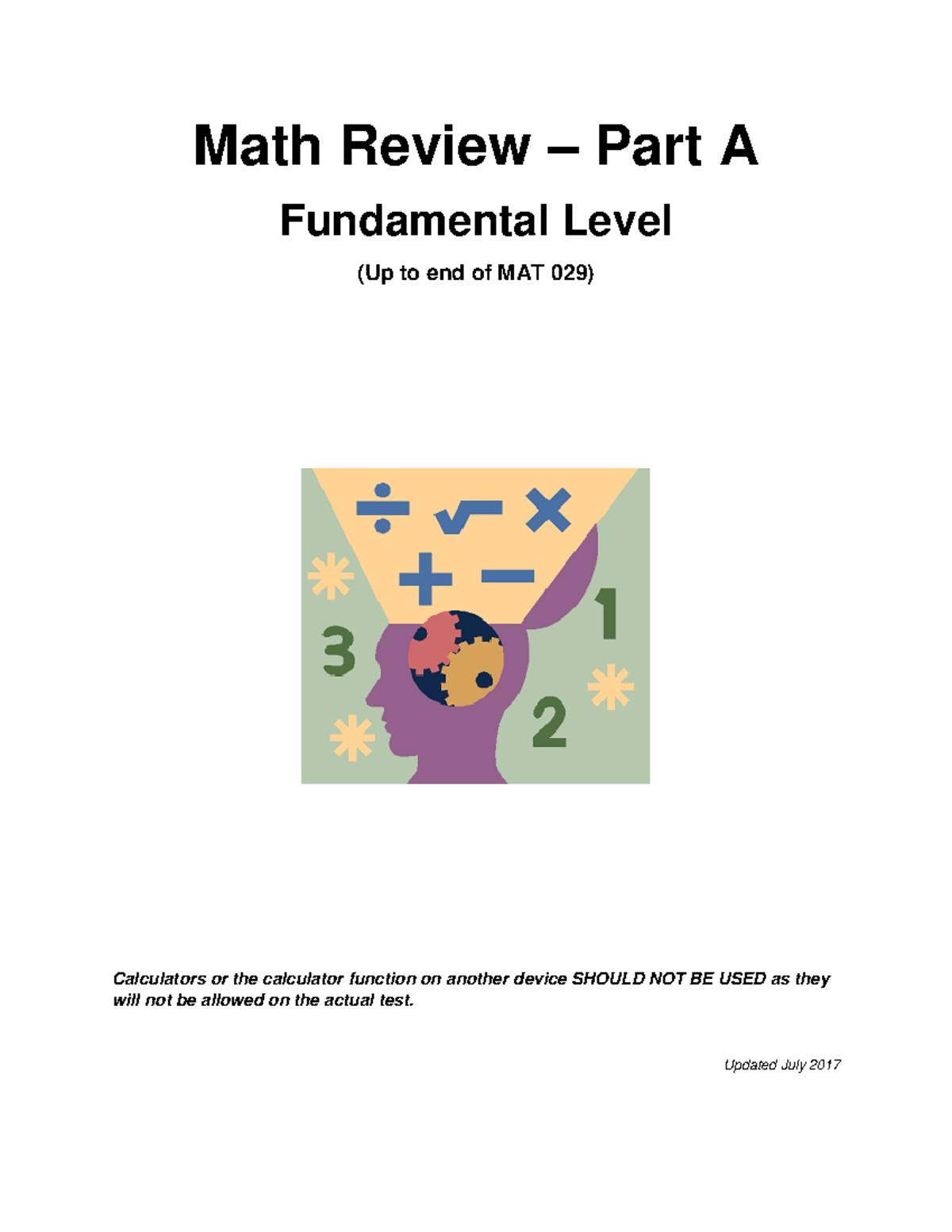 Math-fundamental-a - fundamentals - Math Review – Part A Fundamental ...