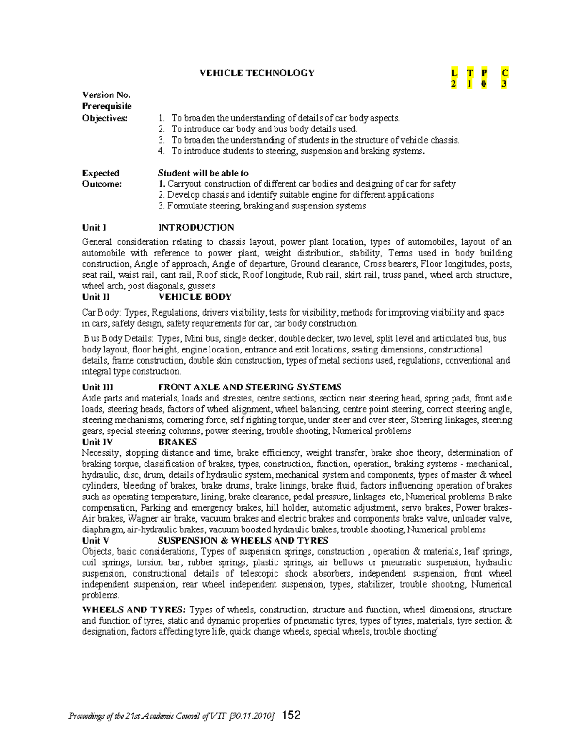 MEE353 Vehicle- Technology-( Automotive- Chassis-AND-BODY- Engineering ...