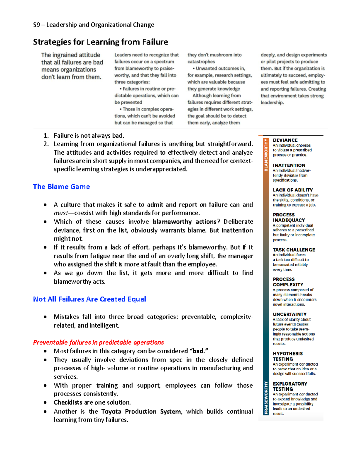 S9 Article Strategies for Learning from Failure Summary - Strategies ...